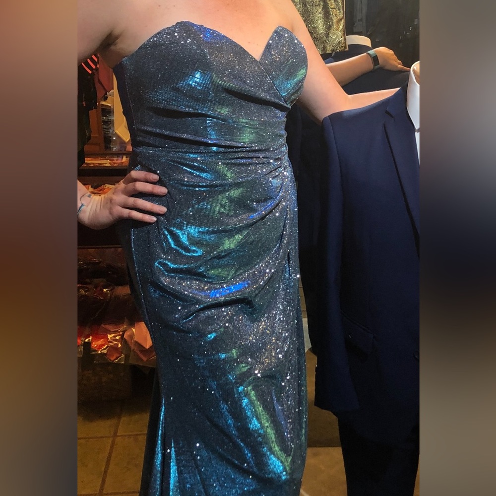 Cinderella Devine, Sparkling Aquamarine Dress. Size L… - Gem